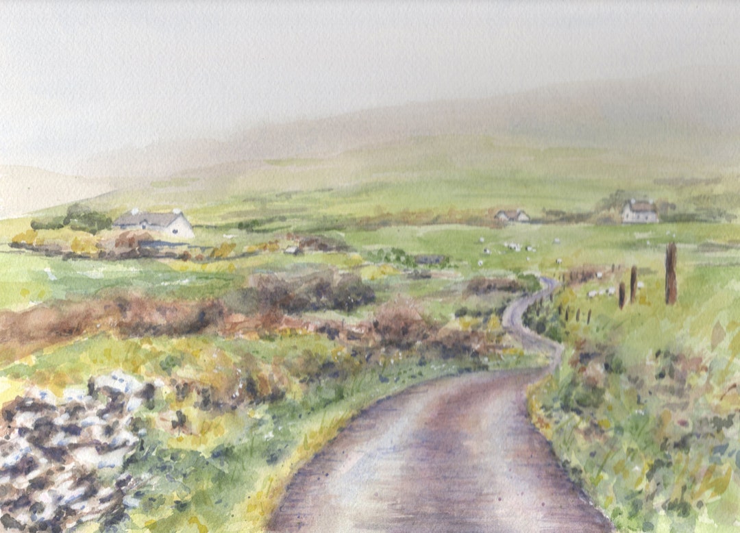 Dingle Peninsula Misty Day, Irish Landscape Painting Print or Original ...