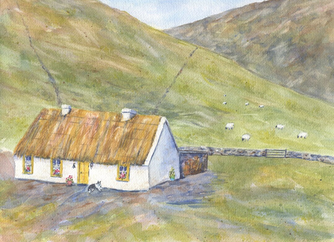 Thatched Irish Cottage, Traditional Irish Cottage, Ireland Landscape ...