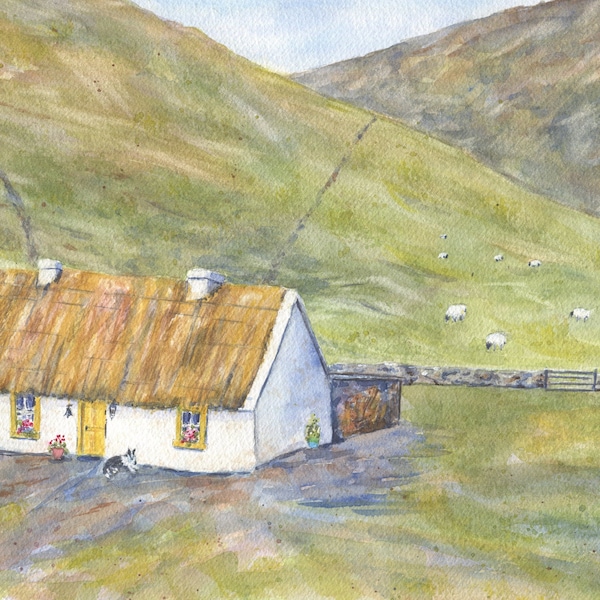 Irish Thatched Roof Cottage - Etsy