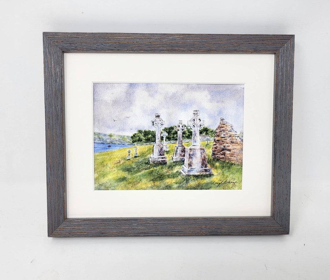 Clonmacnoise Celtic Crosses, Irish Cross, Watercolor Print or Original ...