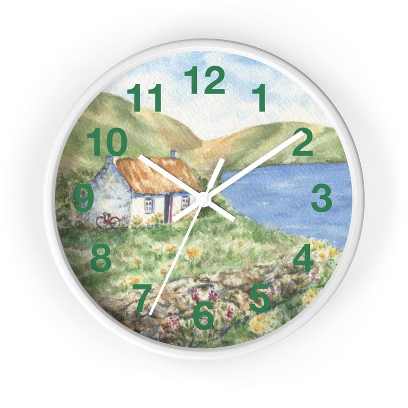 Irish Cottage Wall Clock Ireland Landscape Painting Irish - Etsy