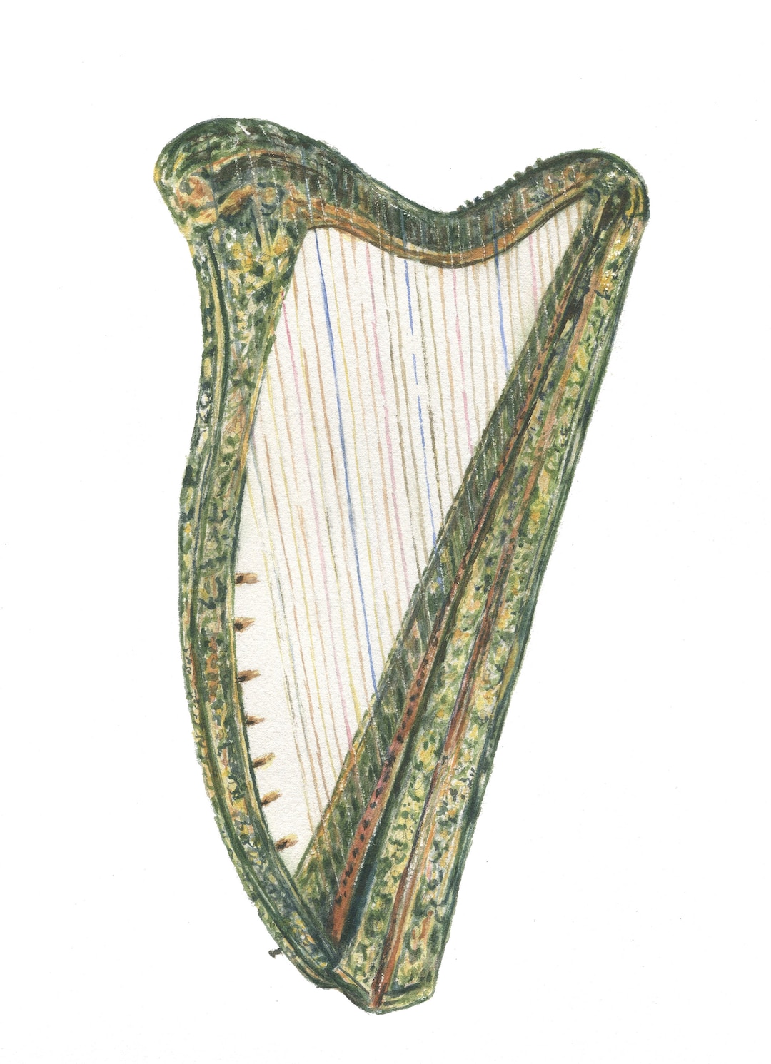 Irish Harp Watercolor Print or Original Music Fine Art Prints Ireland ...