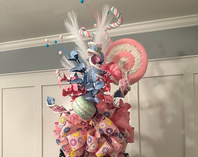 Candy Christmas Tree Topper, Whimsical Donuts and Macaroons Tree Topper ...