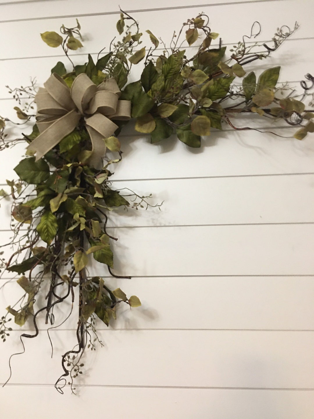 Greenery Corner Swag, Year Round Door Garland, Corner Wall Hanging ...