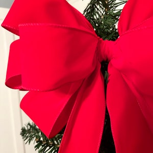 Red Velvet Christmas Bow, Black Velvet Tree Topper Bow, Christmas ...