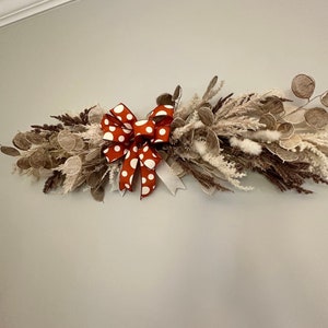 Horizontal Fall Swag, Autumn Over Door Swag Wreath With Berries, Boho ...