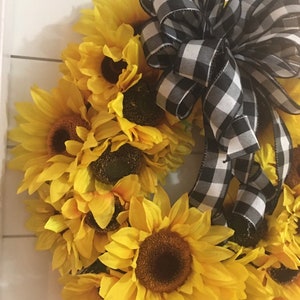 Sunflower Mini Wreath, Small Sunflower Wreath for Apartment, Large ...