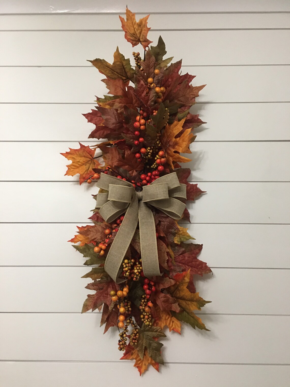 Fall Leaf Swag Autumn Front Door Wreath Centerpiece Wall - Etsy