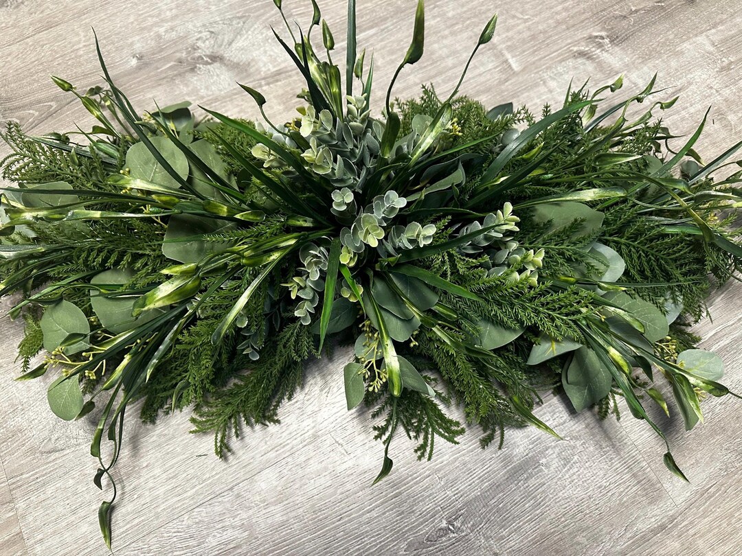 Everyday Greenery Arrangement, Year Round Garland Centerpiece With ...
