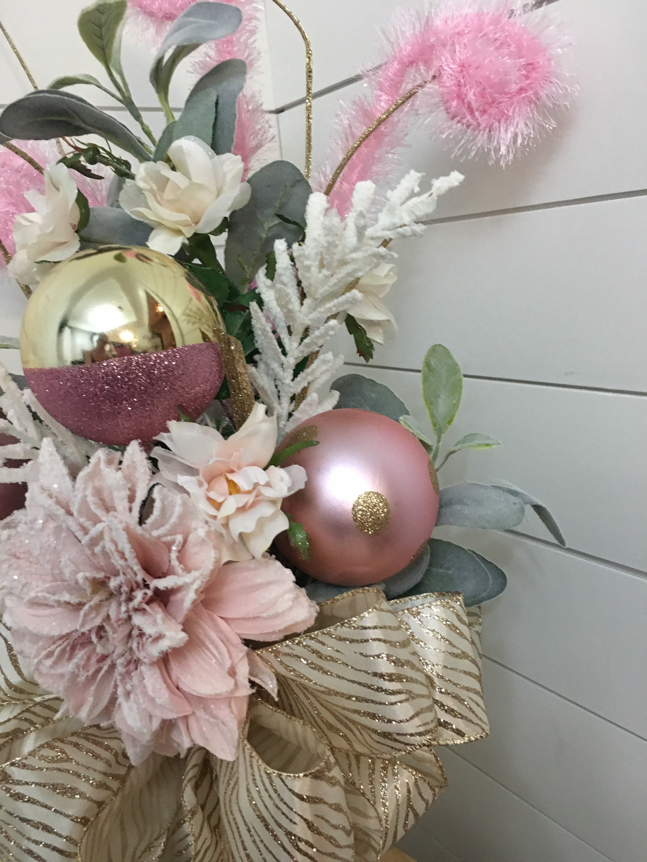 Christmas Tree Topper Pink and Gold Tree Topper Tree Topper - Etsy