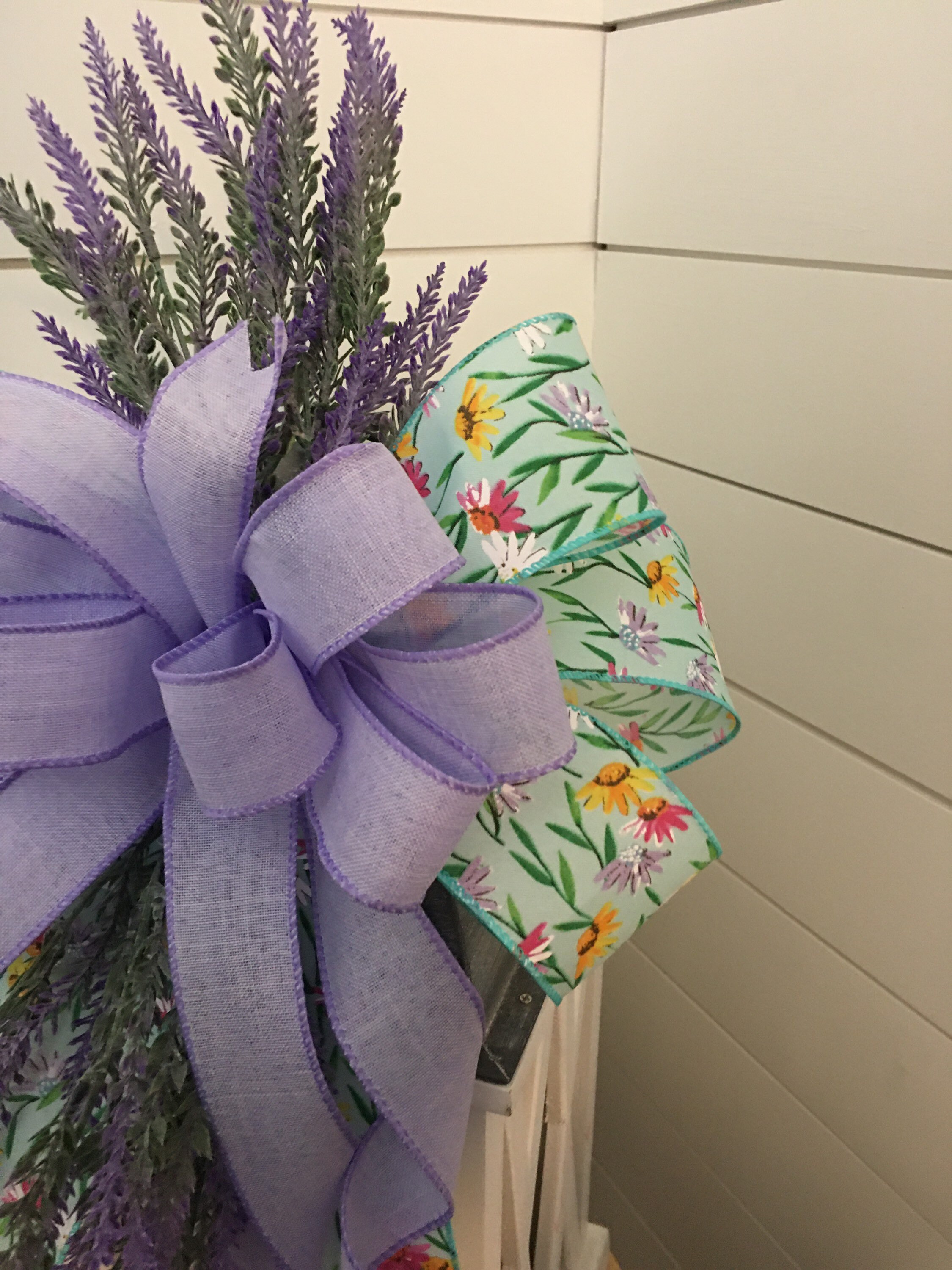 Spring Bow for Lanterns Lavender Wreath Bow With Artificial - Etsy