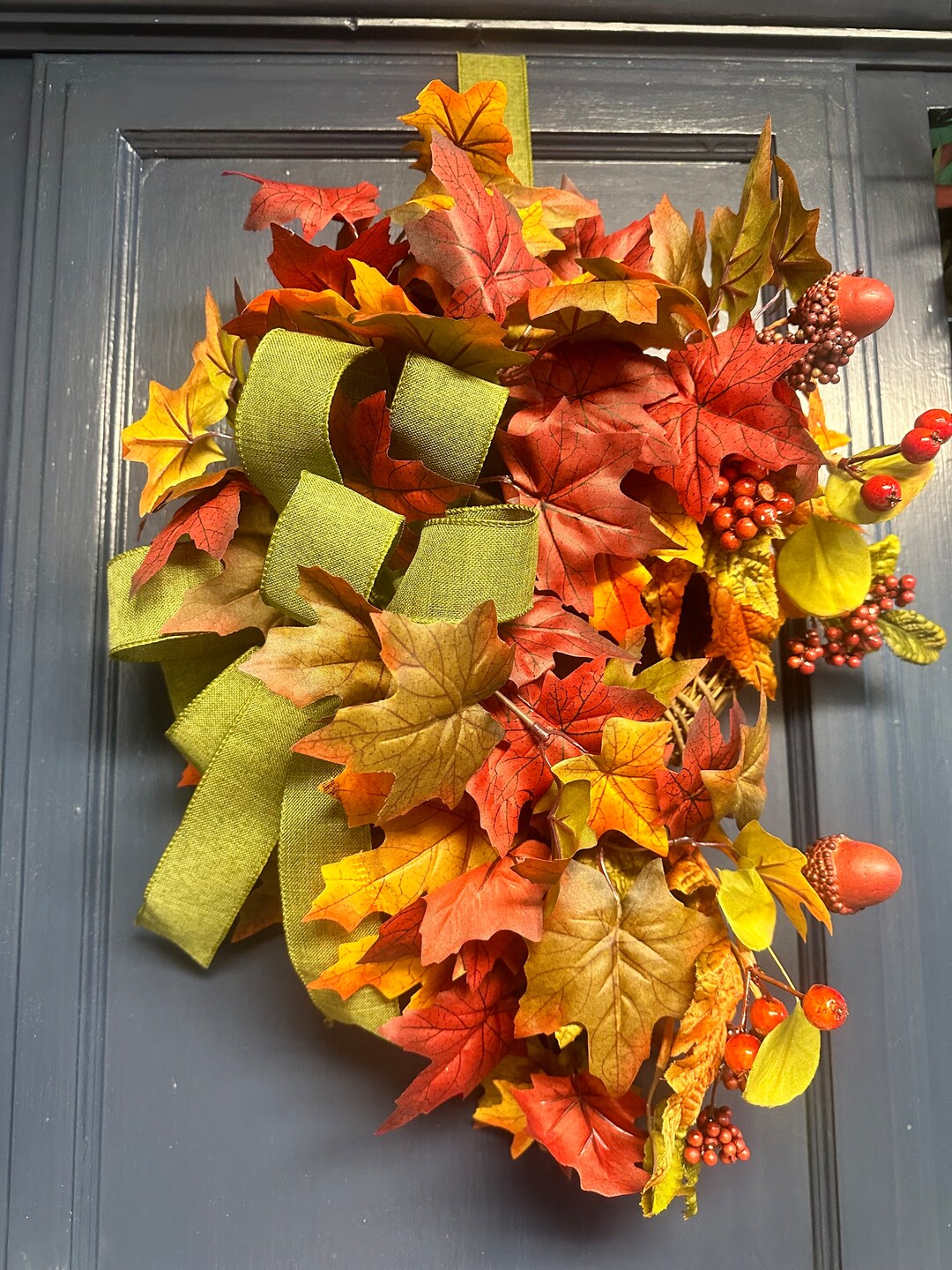 Fall Mini Wreath, Small Autumn Cabinet Door Wreath, Thanksgiving ...