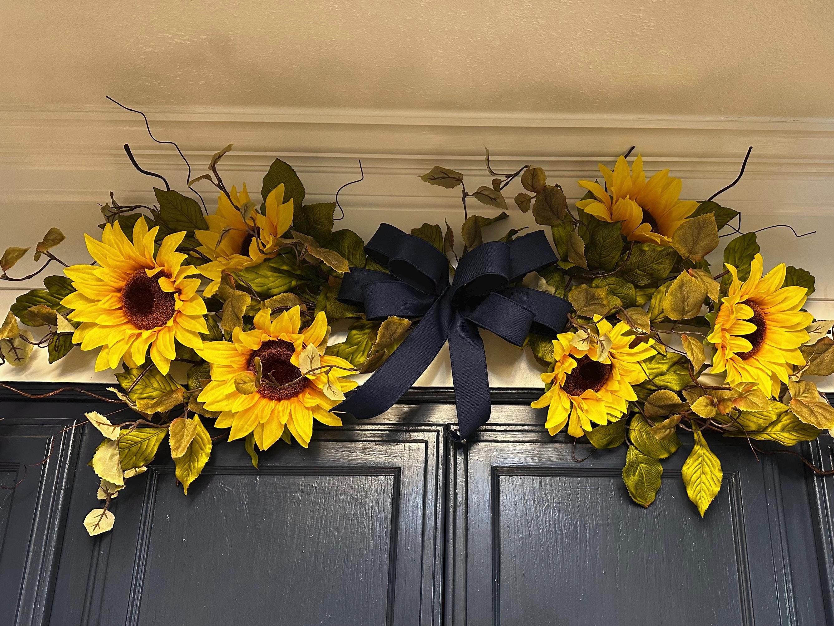 Sunflower Swag: Horizontal Greenery Door or Wall Decor - Etsy