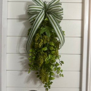 Greenery Mini Swag, Everyday Teardrop for Cabinets, Lantern Swag, Small ...