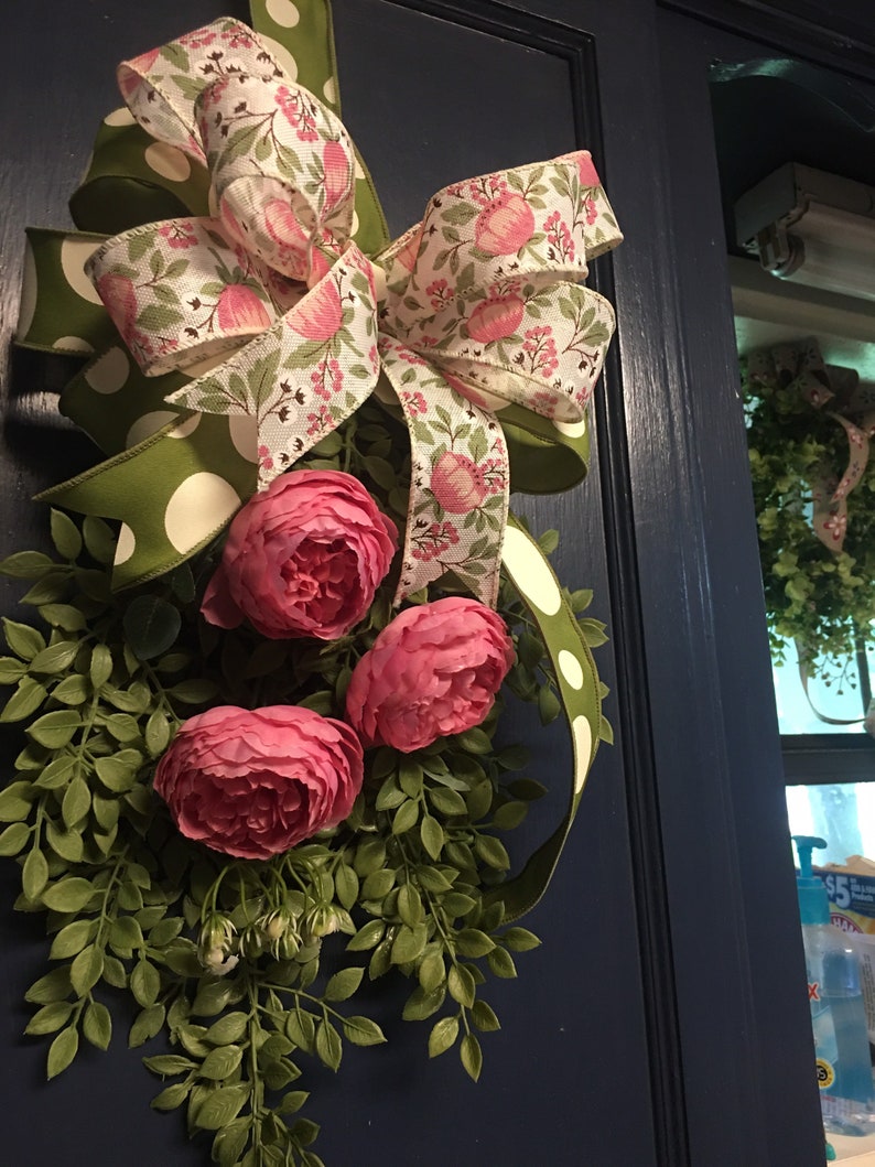 Mini Swag Everyday Teardrop Peony Swag Wall Hanging Home - Etsy