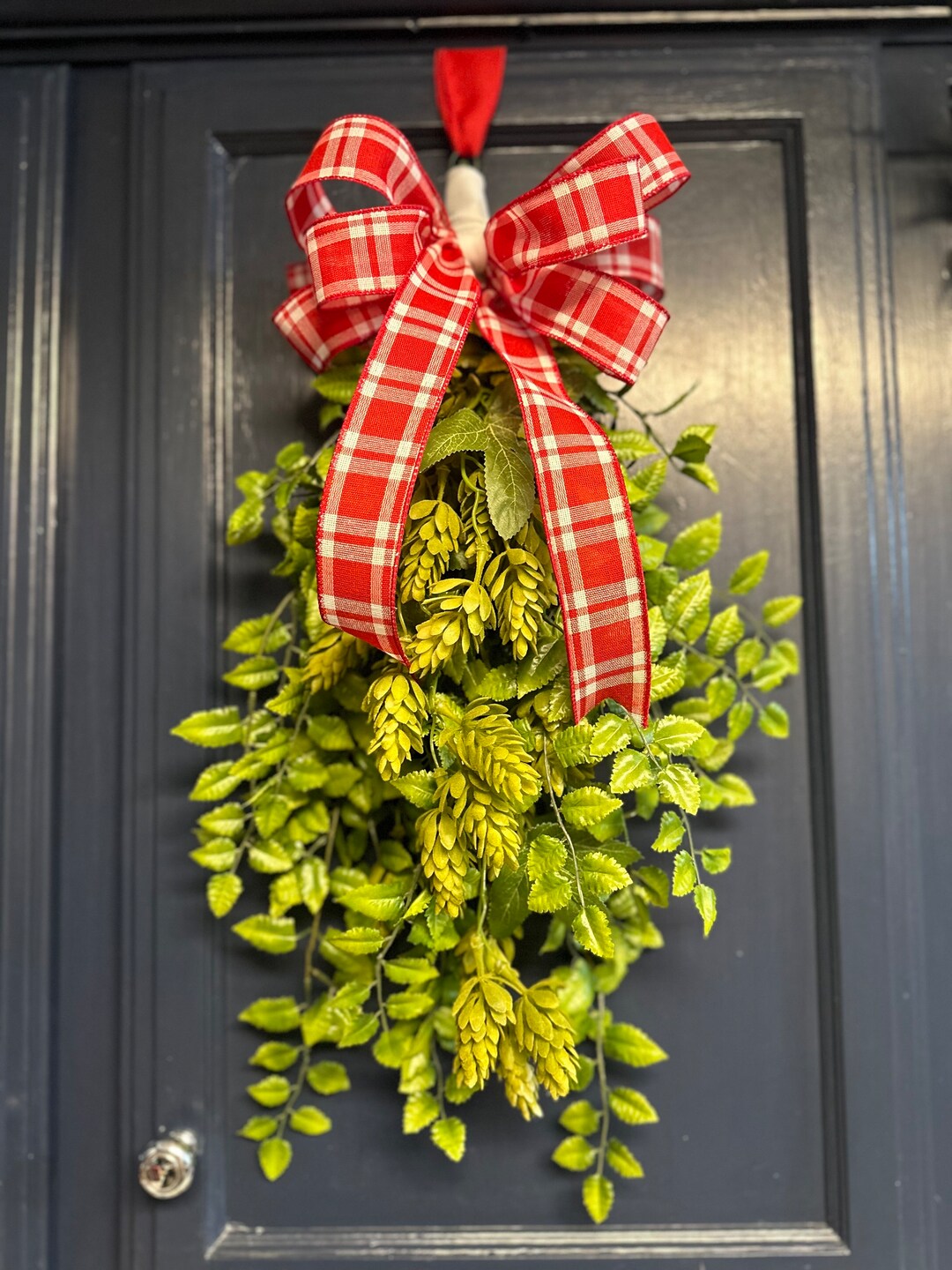 Greenery Mini Swag, Everyday Teardrop for Cabinets, Lantern Swag, Small ...