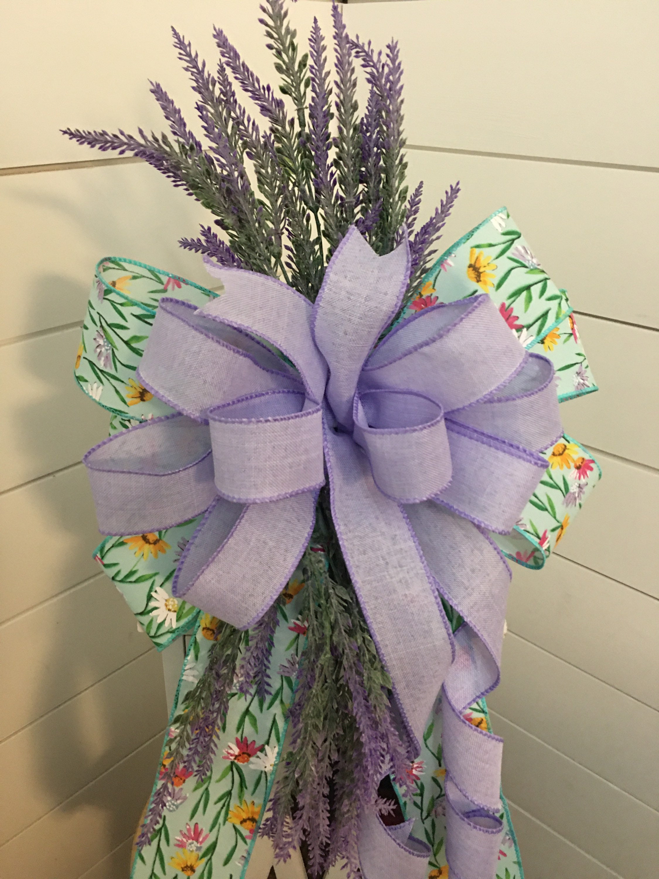 Spring Bow for Lanterns Lavender Wreath Bow With Artificial | Etsy