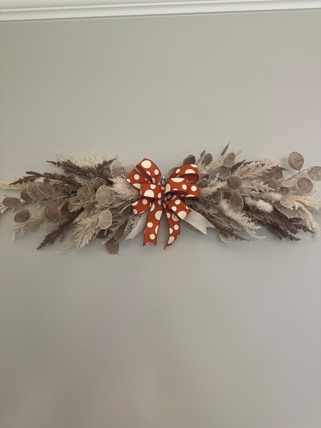 Fall Pampas Swag, Autumn Over Door Swag Wreath With Berries, Boho Wall ...
