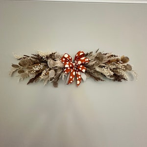 Horizontal Fall Swag, Autumn Over Door Swag Wreath With Berries, Boho ...