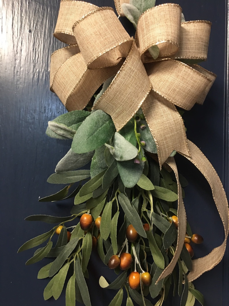 Farmhouse Mini Swag Everyday Teardrop Olive Branch and Lambs | Etsy