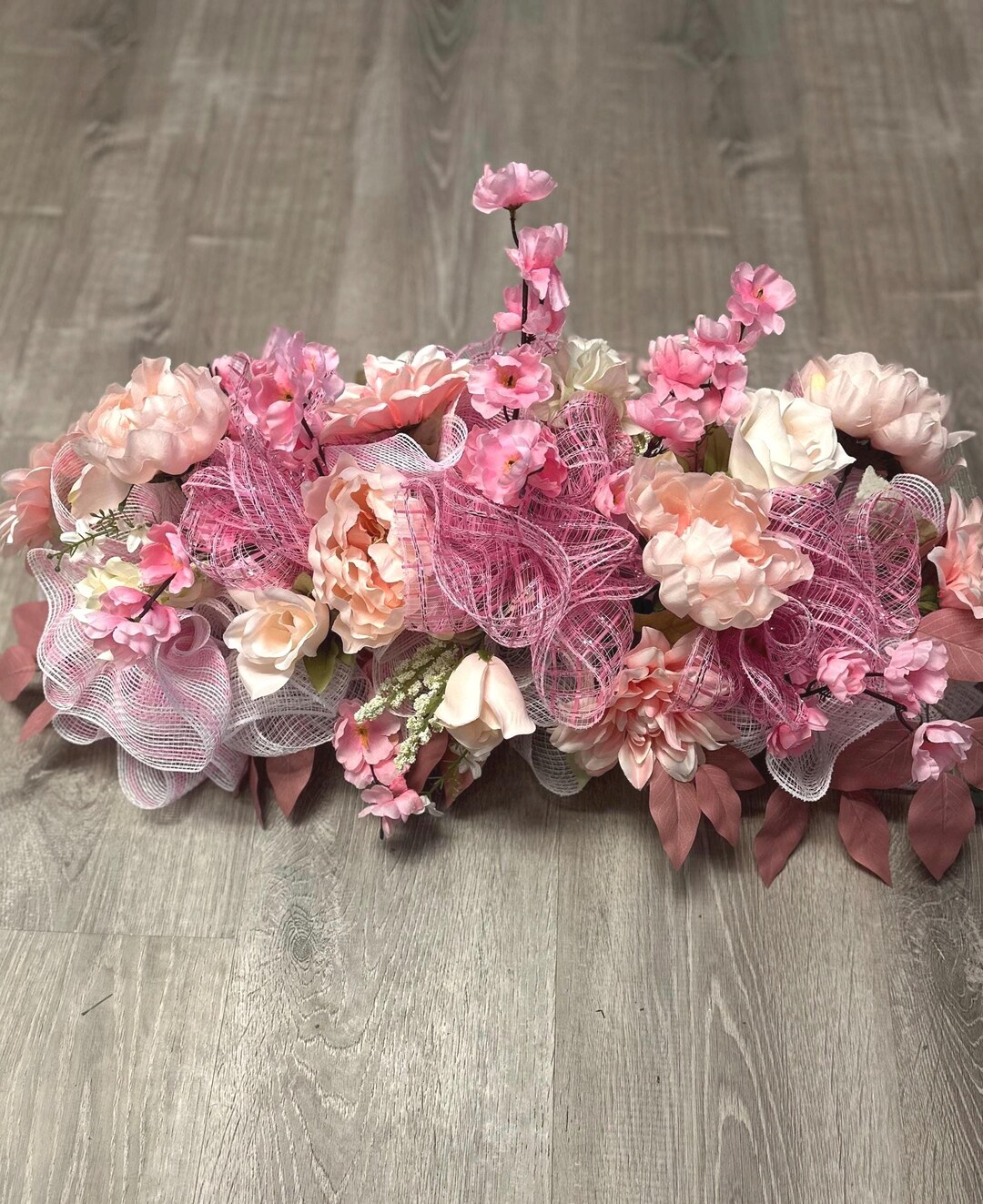 Pink Year Round Garland, Everyday Spring Table Centerpiece Arrangement ...