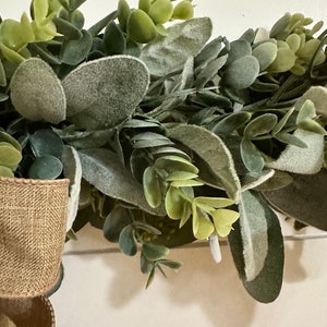 Farmhouse Corner Swag, Small Greenery Garland, Corner Wall Hanging ...