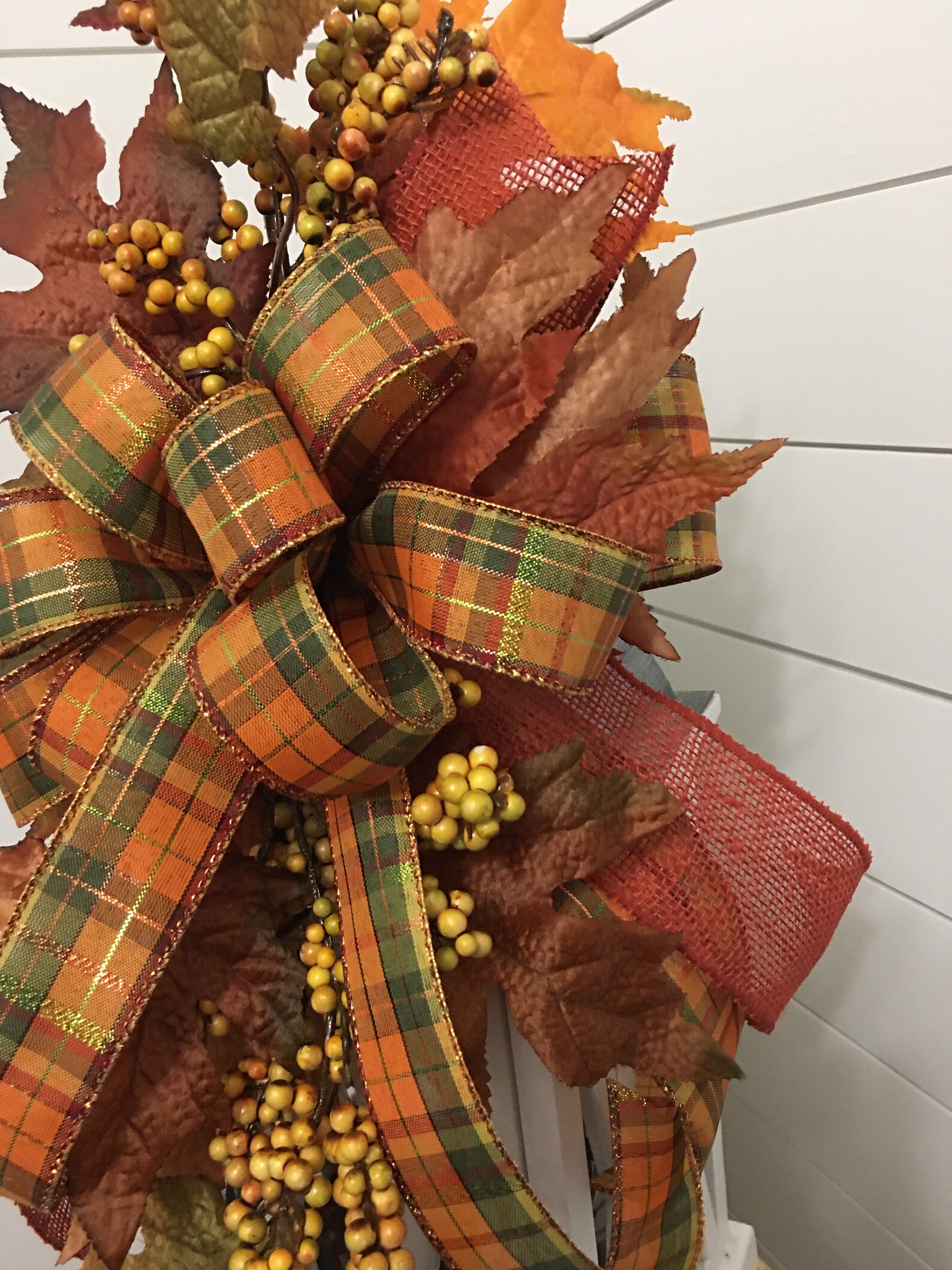 Fall Lantern Topper Swag Lantern Bow Autumn Wreath - Etsy