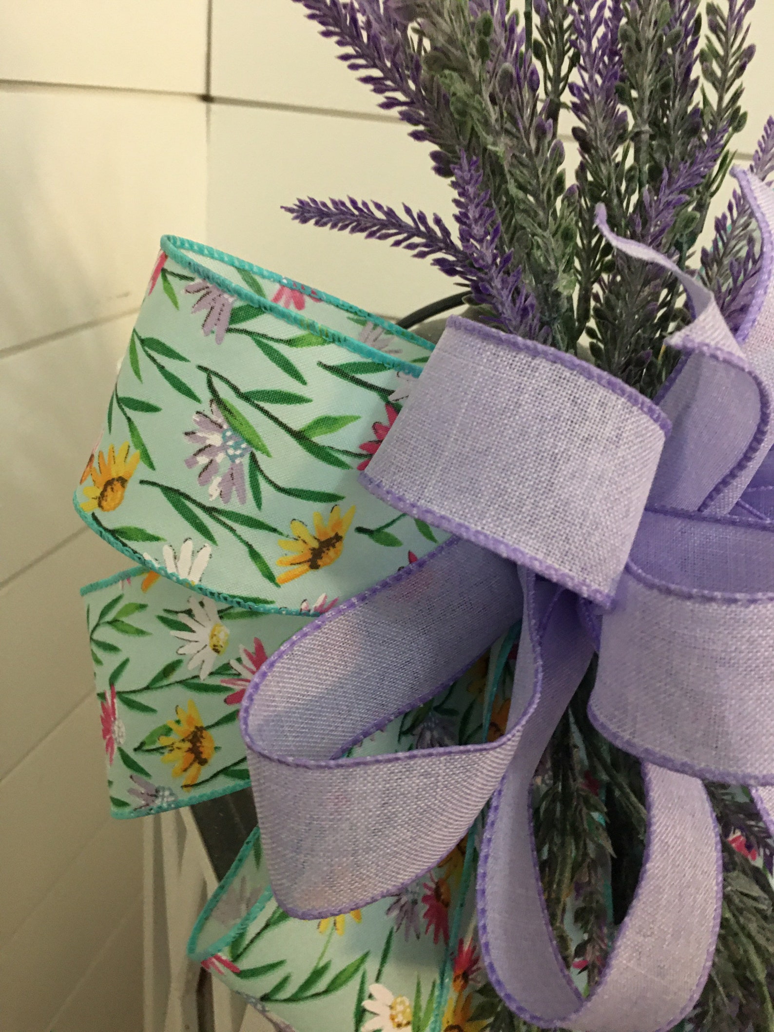 Spring Bow for Lanterns Lavender Wreath Bow With Artificial - Etsy