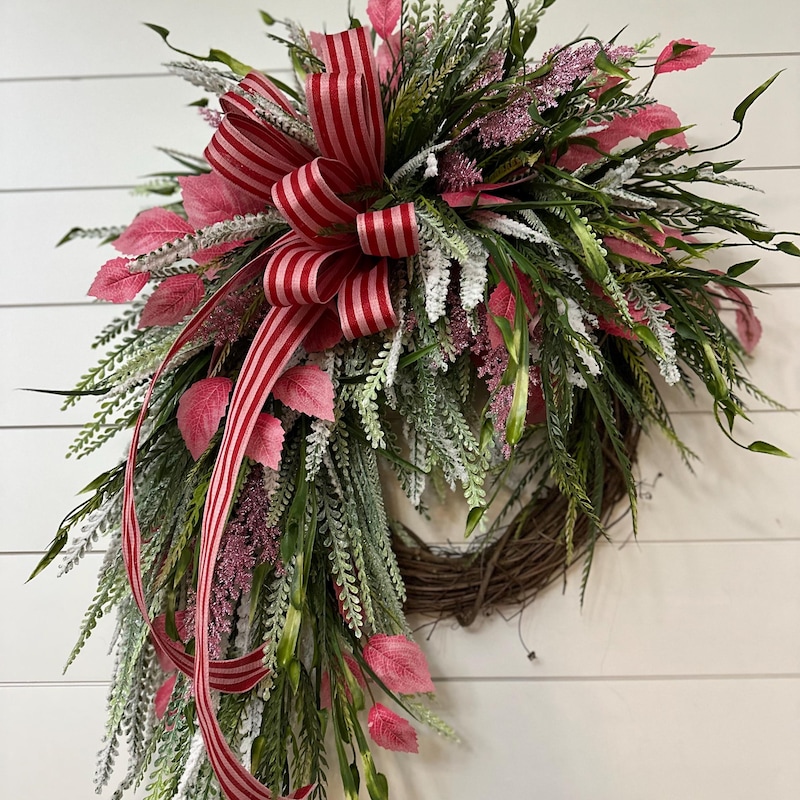 Pink Door Double Wreath - Etsy