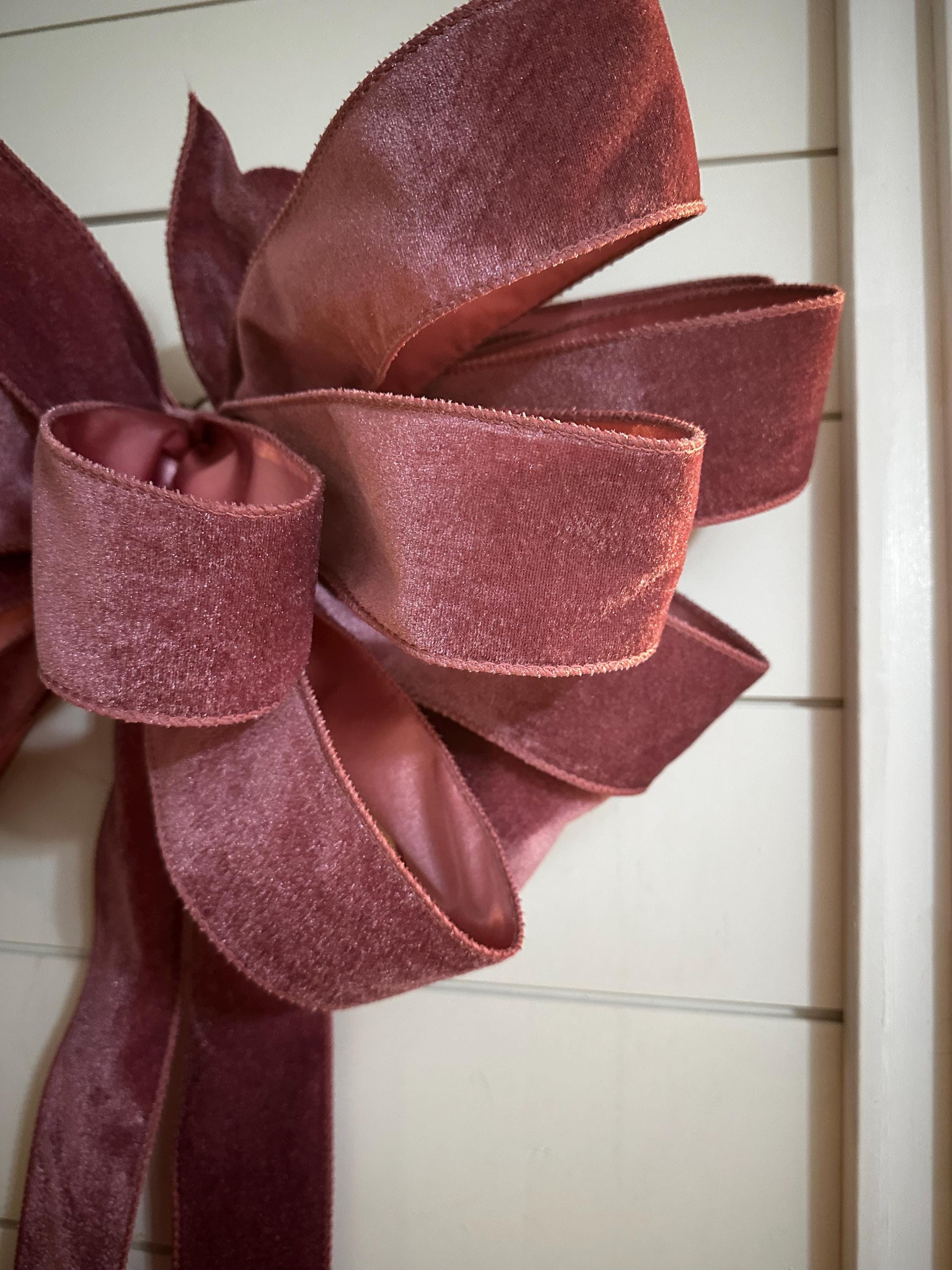 Handmade Pink Velvet Christmas Tree Topper Bow, Sage Velvet Bow, Hot ...