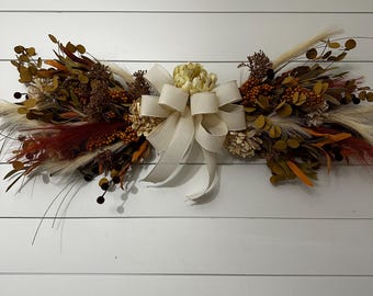 Fall Leaf Swag, Horizontal Autumn Maple Leaf Decor, Harvest Wall ...