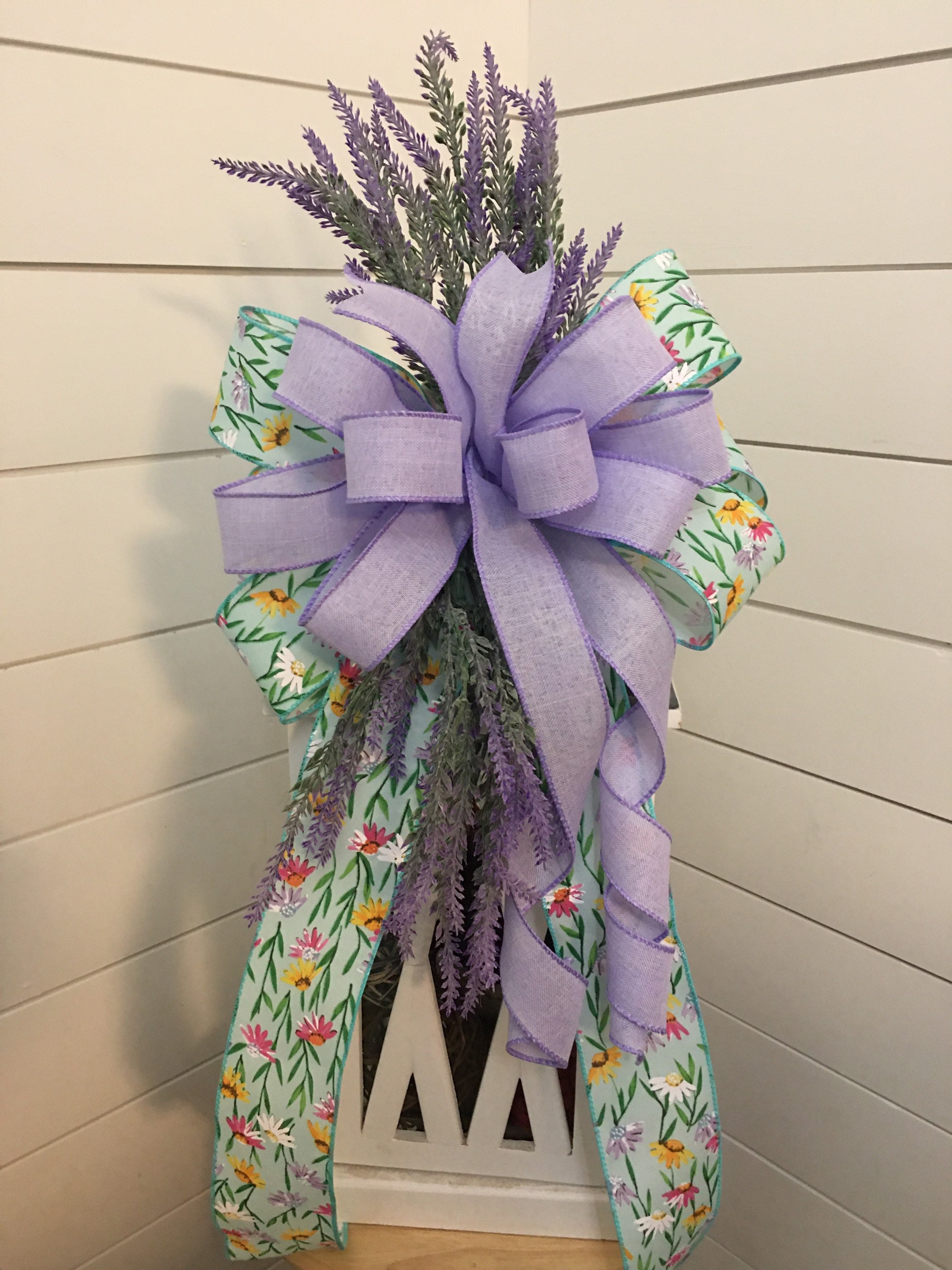 Spring Bow for Lanterns Lavender Wreath Bow With Artificial | Etsy