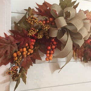 Fall Leaf Swag, Horizontal Autumn Maple Leaf Decor, Harvest Wall ...