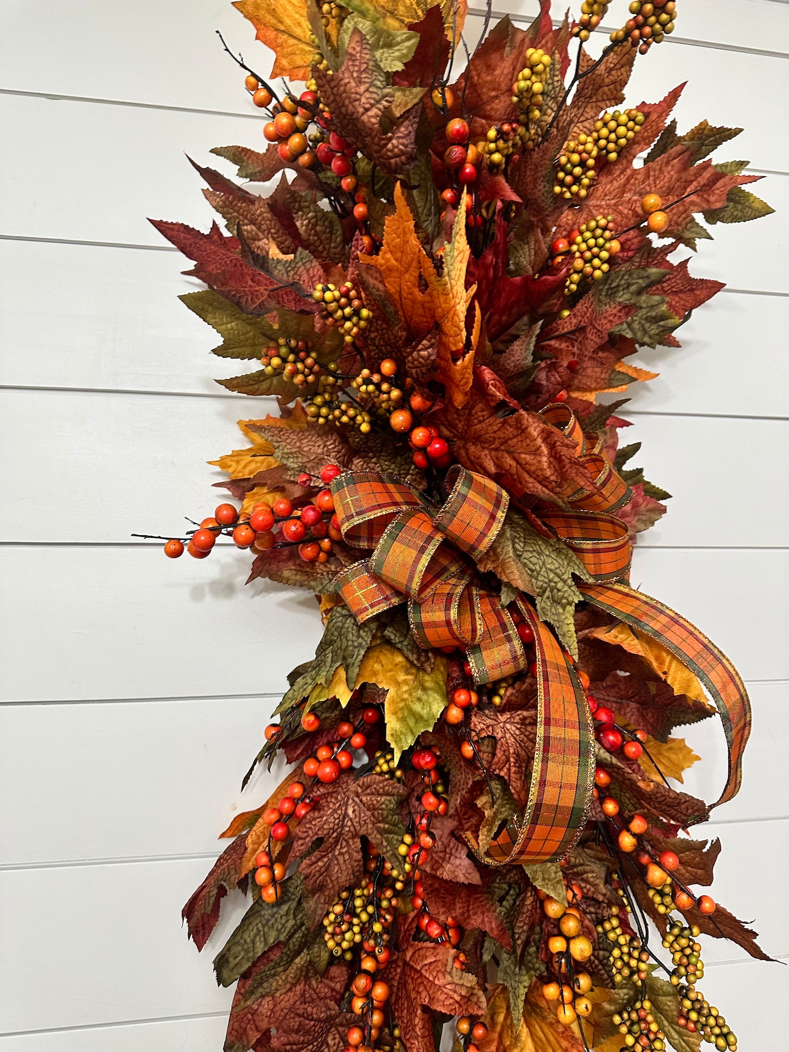 Fall Leaf Swag, Autumn Front Door Wreath, Centerpiece Arrangement, Wall ...