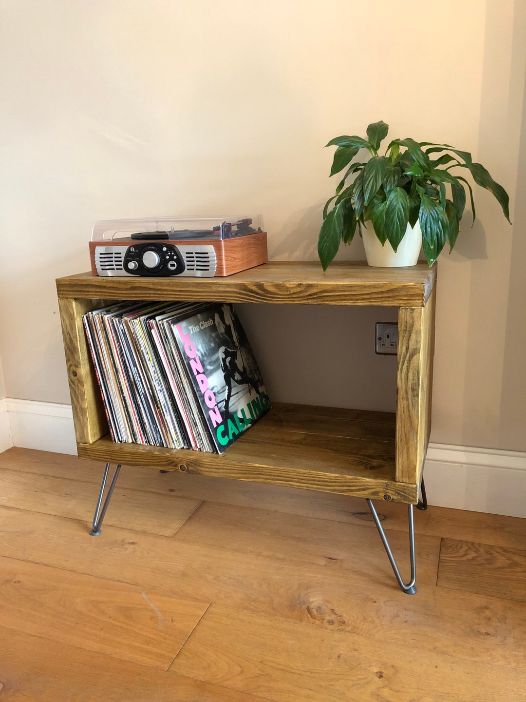 Storage Unit Rustic Record Player Vinyl Storage Unit Toy Storage TV ...