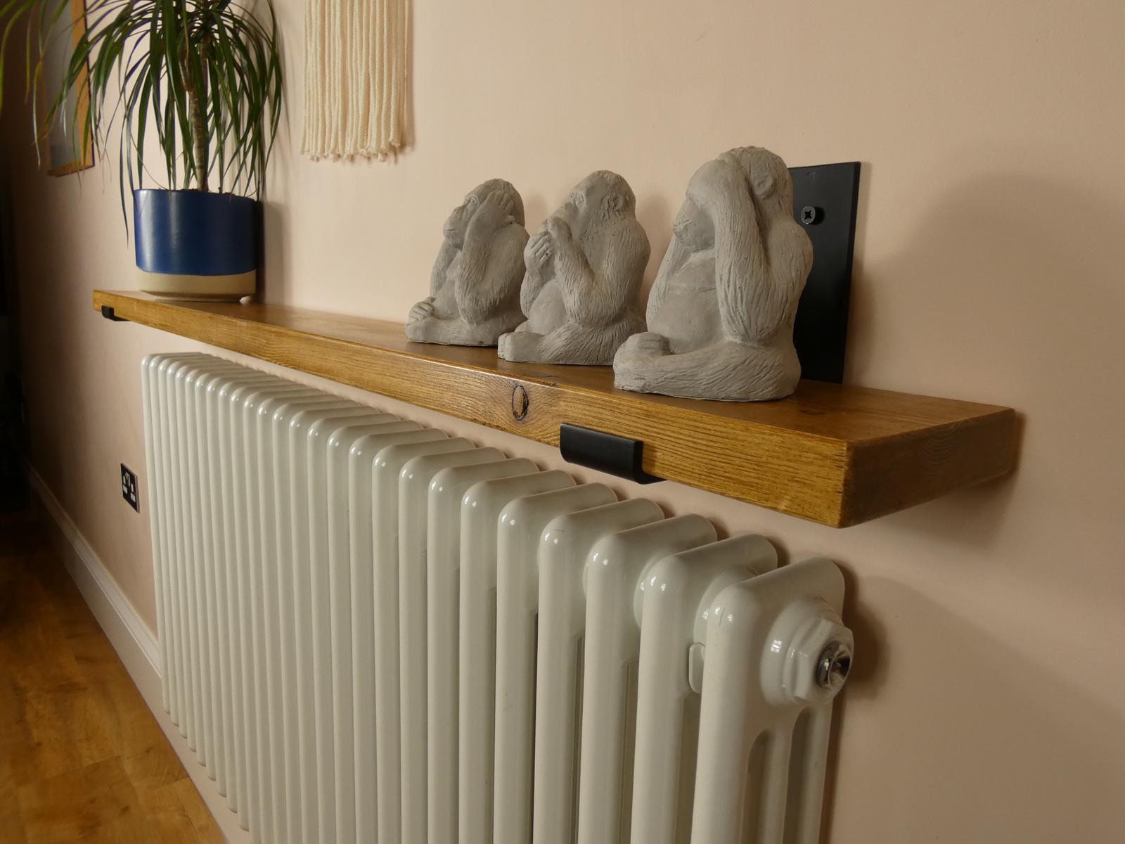 Wooden Radiator Shelf / Industrial Bracket Over Radiator Shelf - Etsy UK
