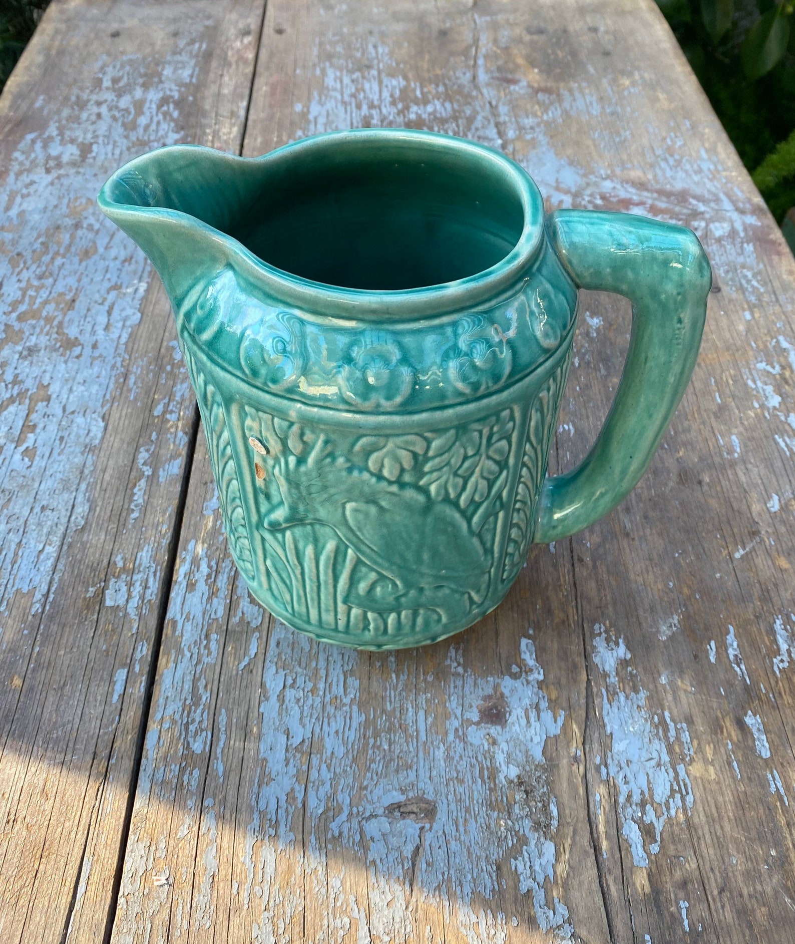 Antique Weller Pottery Pitcher Zona Pitcher With Kingfisher - Etsy