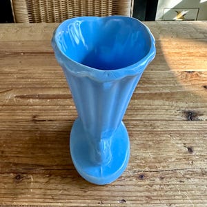 Vintage Periwinkle Pottery Cornucopia Vase - USA Pottery Decor (7 ...