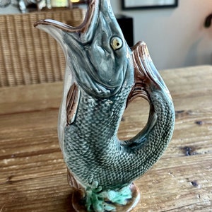 Antique Majolica Gurgle Fish Pitcher, 8.5” Height - Etsy