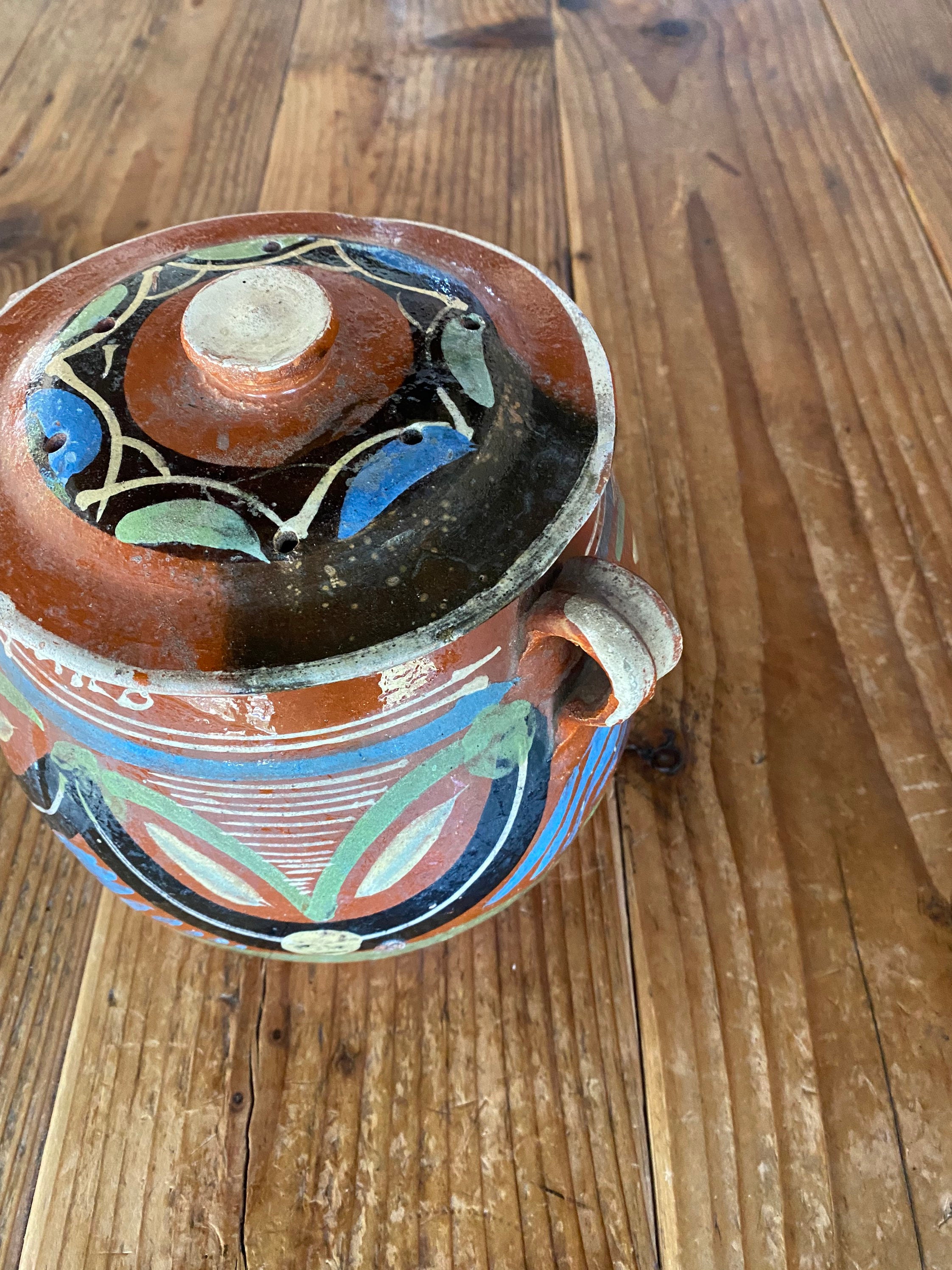 Vintage Mexican Pottery Bean Pot Tonala Pottery El Palomar - Etsy