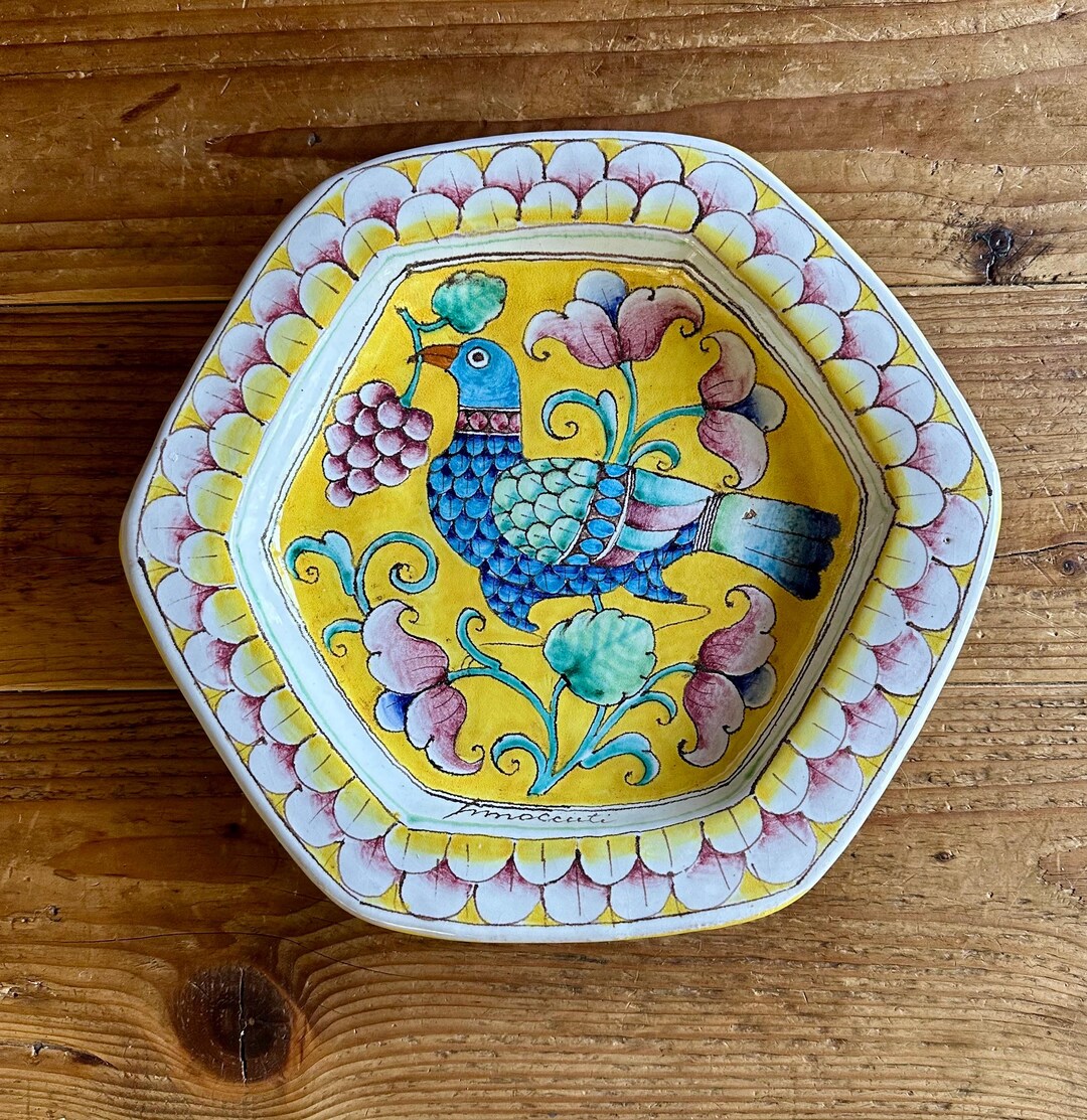 Vintage Italy Large Ceramic Romano Innocenti Decorative Wall Plate With ...