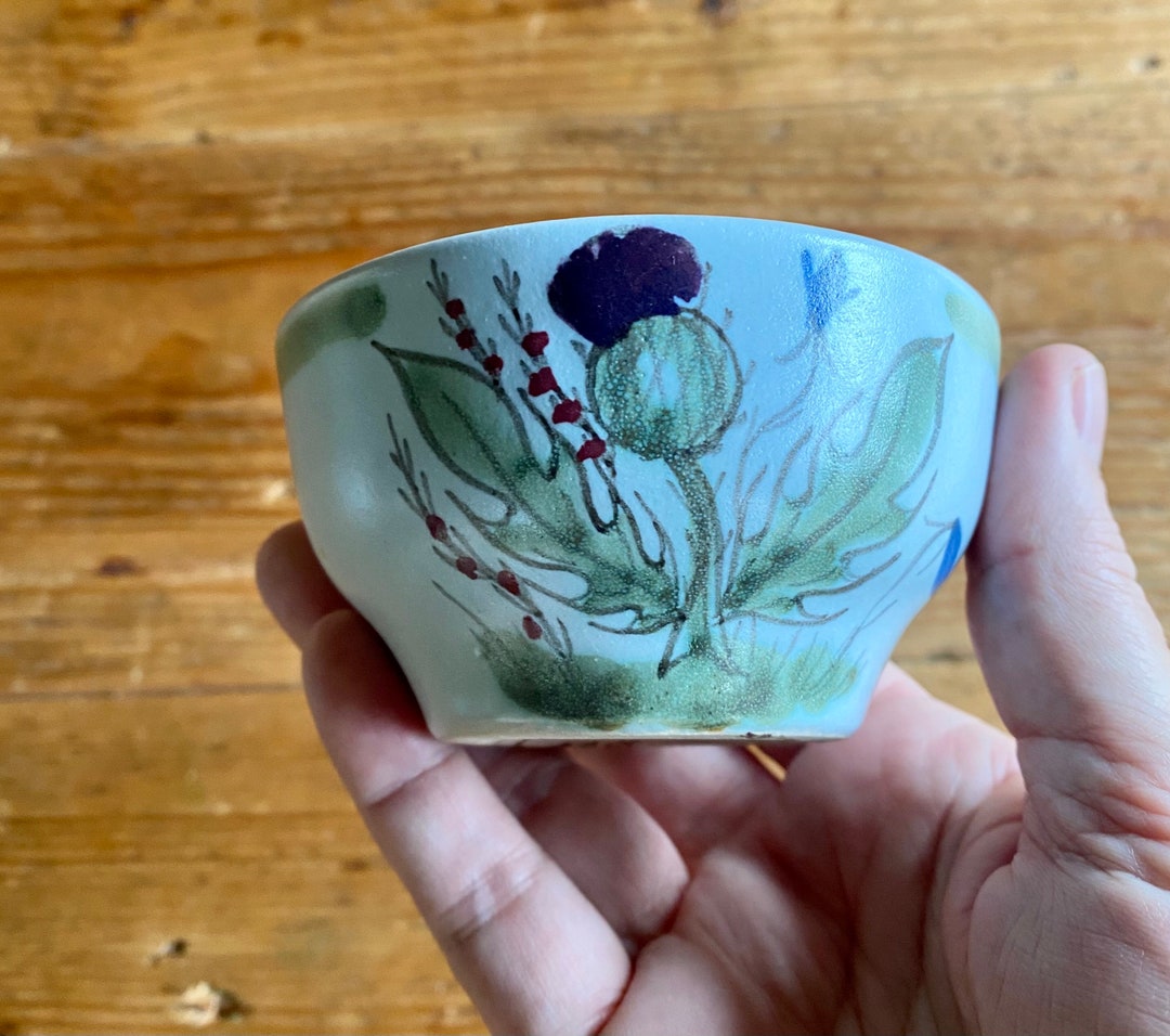 Vintage Buchan Stoneware Sugar Bowl: Thistle Design, Scottish Ceramic ...
