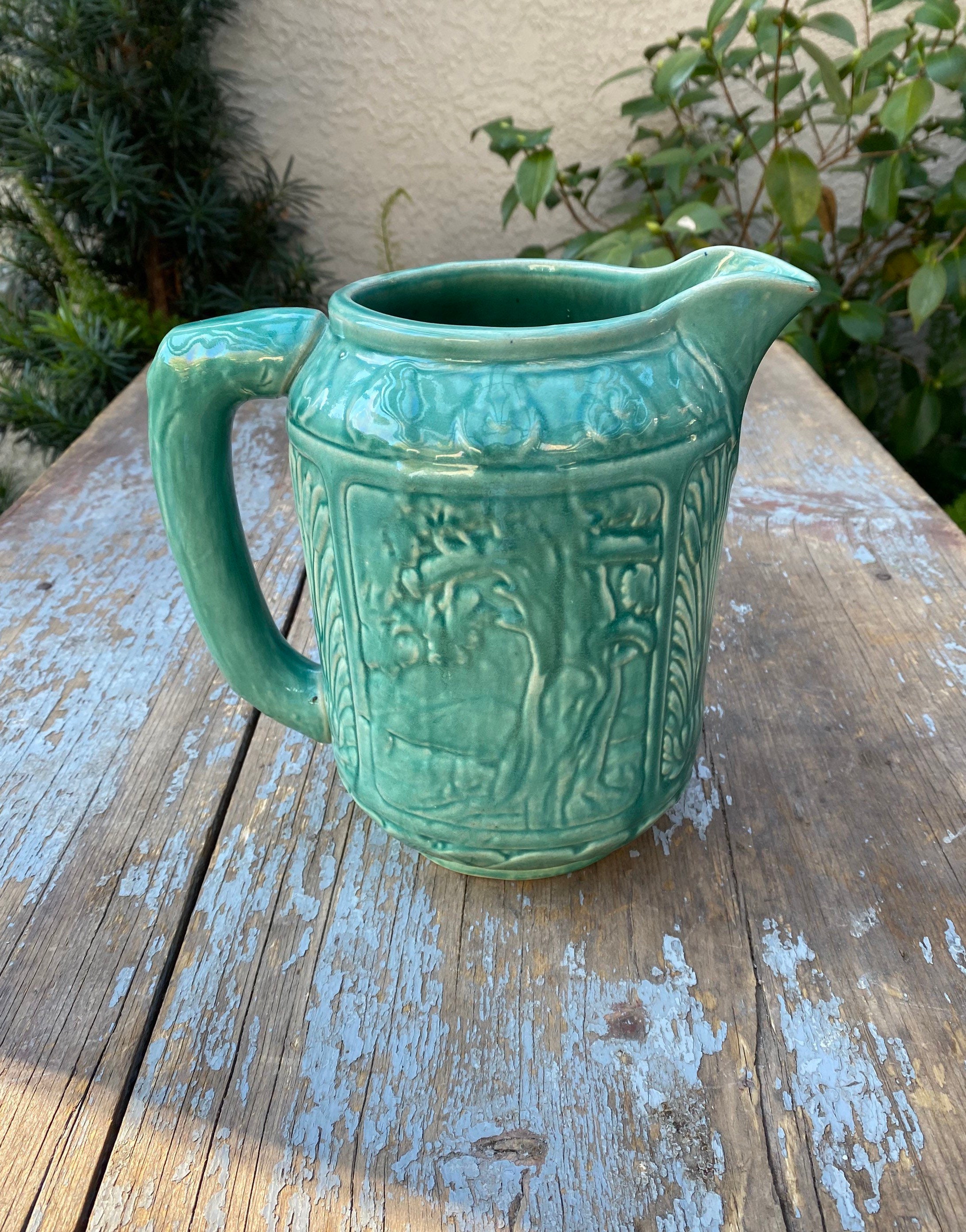 Antique Weller Pottery Pitcher Zona Pitcher With Kingfisher | Etsy