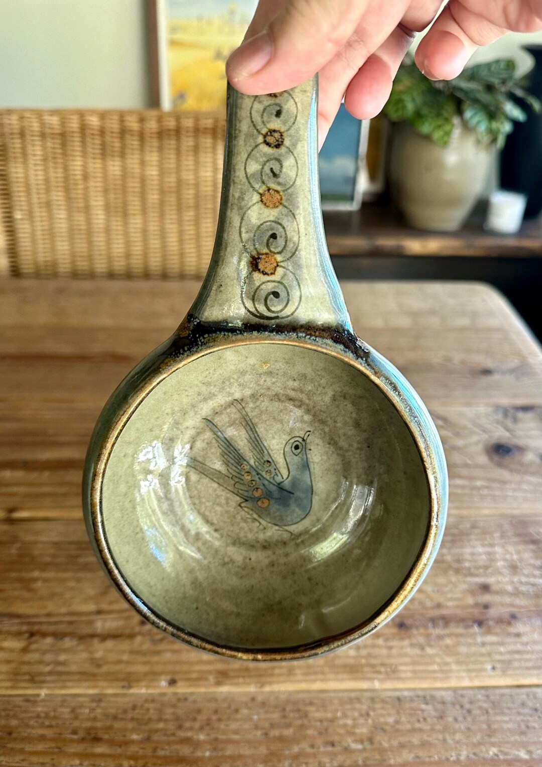 Vintage Ken Edwards Mexican Pottery-bird Motif Bowl With Handle, El ...