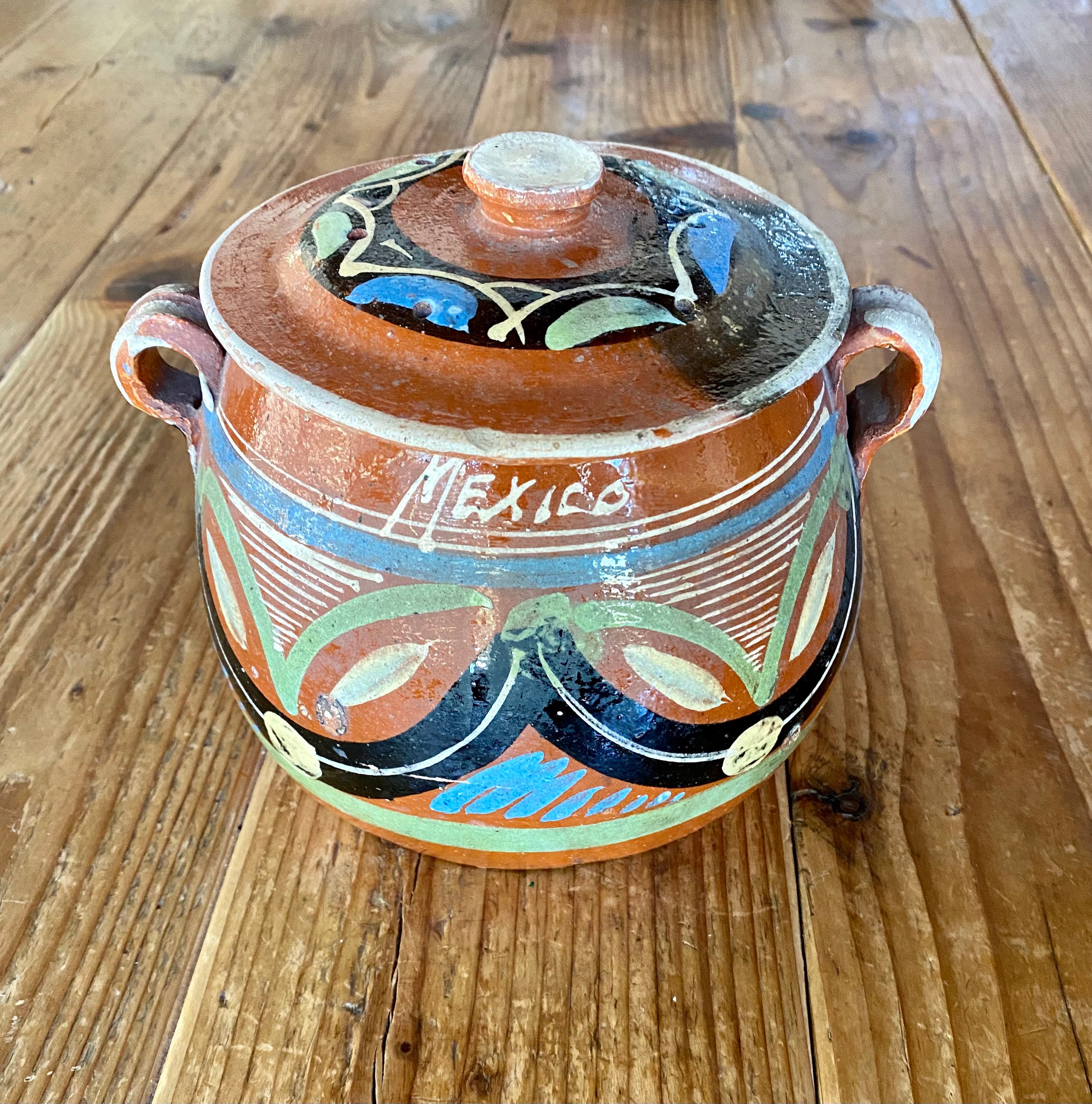 Vintage Mexican Pottery Bean Pot Tonala Pottery El Palomar - Etsy