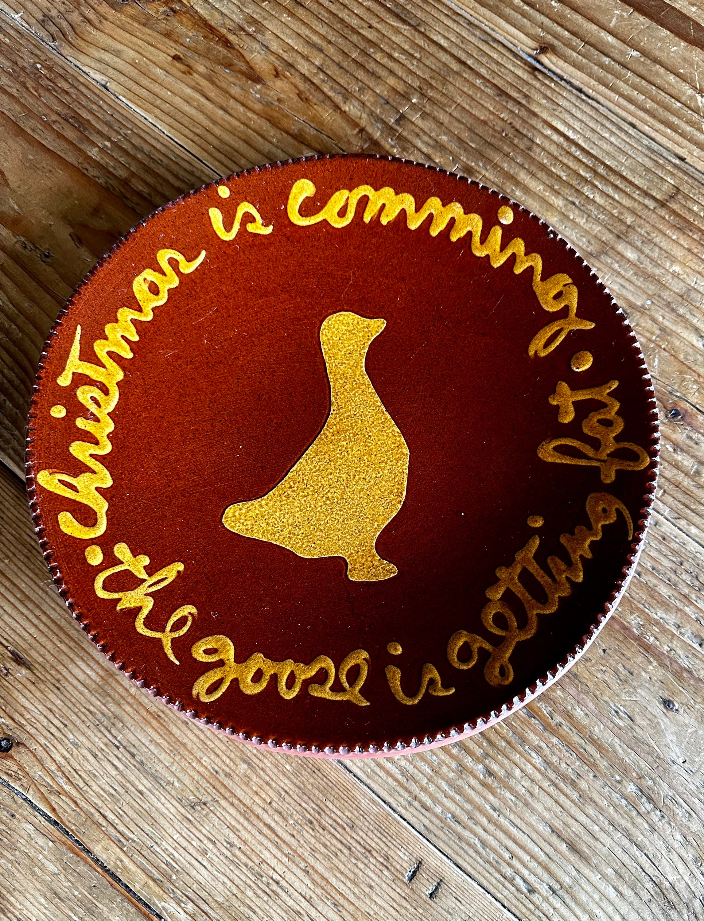 Ned Foltz Redware Pottery Plate Folk Art Pottery Goose Plate - Etsy