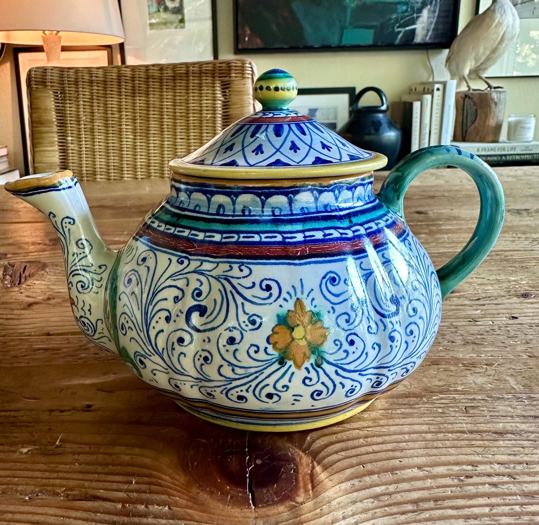 Deruta Italy Teapot, Italian Majolica Tea Pot - Etsy
