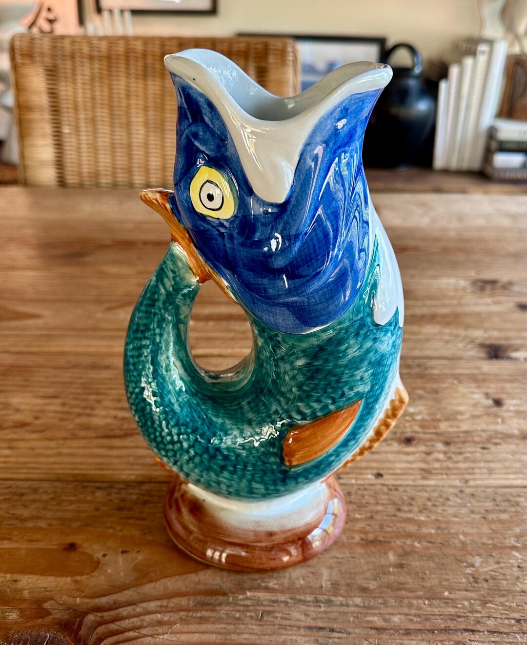 Ceramic Fish Gurgle Pitcher, Made in Caldas Portugal - Etsy