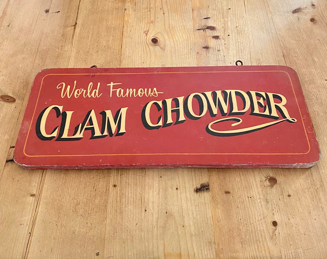 Vintage Wood Advertisement Sign, Worlds Best Clam Chowder Sign - Etsy