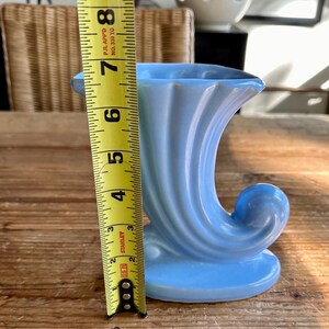 Vintage Periwinkle Pottery Cornucopia Vase - USA Pottery Decor (7 ...